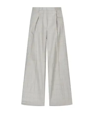 Dries Van Noten Plaid Pleated Trousers - Grey