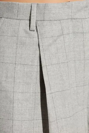 Dries Van Noten Plaid Pleated Trousers - Grey