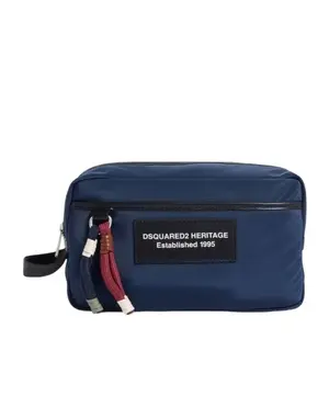 Dsquared2 Logo Zip Toiletry Bag - Navy Blue