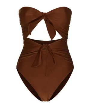Zimmermann Sea Cut-out One-piece Swimsuit - Brown