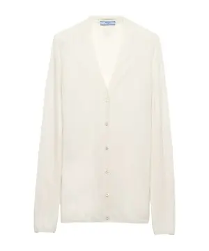 Prada Cashmere And Silk Long Sleeve Cardigan