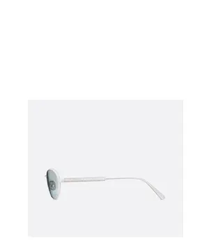 Dior Oval Sunglasses With Silver-tone Metal Frame And Engraved Cannage Pattern