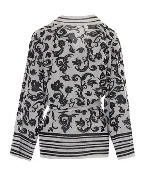 Liu Jo Belted Floral Knitted Jacket
