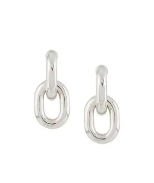 Rabanne Paco Rabanne XL Link Hoop Earrings Gray