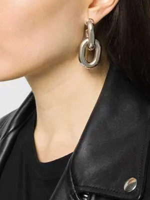 Rabanne Link Hoop Earrings - Gray