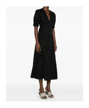 TWINSET Button-front Midi Dress With Pleated Hem