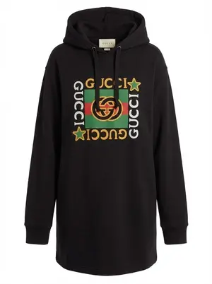 Gucci Logo Star Printed Hooded Dress