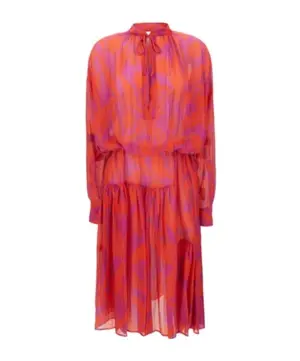 Dries Van Noten Long Sleeve Printed Dress