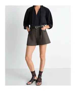 LEMAIRE Button-detailed Twill Shorts - Ristretto