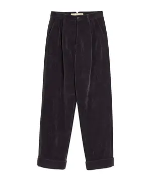 Valentino Garavani Straight Fit Velvet Trousers - Black