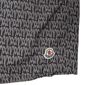 Moncler Monogram Printed Drawstring Swimming Shorts - Gray