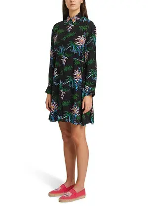 Kenzo Abstract Floral Print Shirt Dress