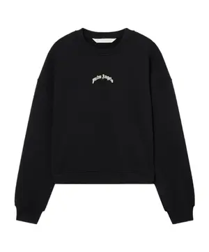 Palm Angels Cropped Sweatshirts Hoodies For Women