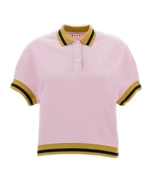 Marni Logo Embroidered Stripe-detail Polo Shirt