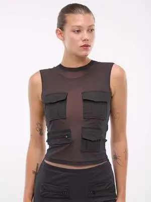 Acne Studios Sleeveless Mesh Pocketed Top