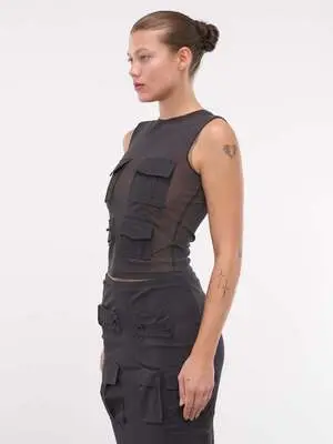 Acne Studios Sleeveless Mesh Pocketed Top