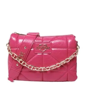 Moschino Love Logo Plaque Chain Linked Crossbody Bag