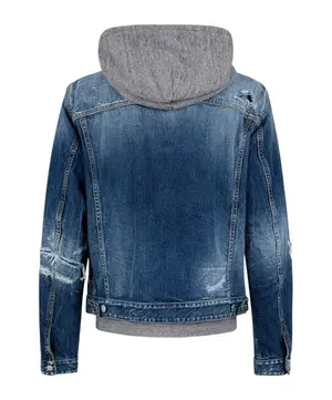 Dsquared2 Distressed Denim Hooded Jacket