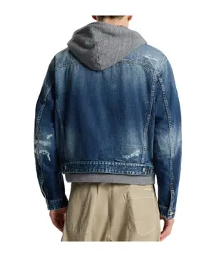 Dsquared2 Distressed Denim Hooded Jacket
