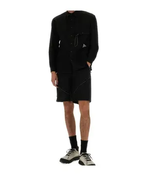 AND WANDER Belted Waist Shorts - Black