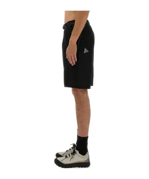 AND WANDER Belted Waist Shorts - Black