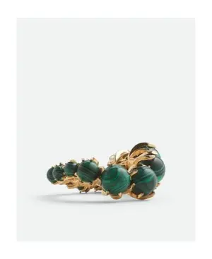 Bottega Veneta Logo Ring With Malachite