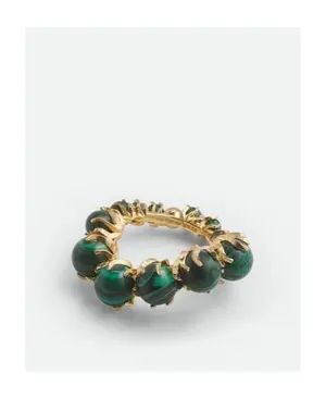 Bottega Veneta Logo Ring With Malachite
