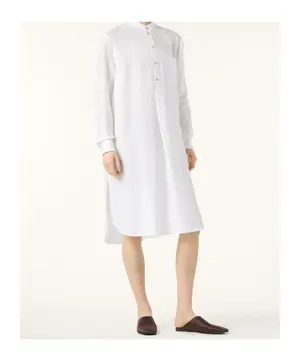 Loro Piana Long Sleeve Mandarin Collar Dress