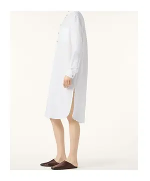 Loro Piana Long Sleeve Mandarin Collar Dress