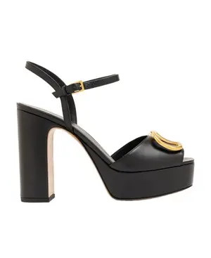 Valentino Garavani Vlogo Signature Open Toe Platform Sandals - Black