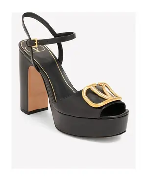 Valentino Garavani Vlogo Signature Open Toe Platform Sandals - Black
