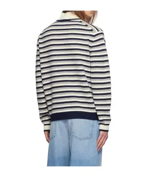 Maison Kitsuné Fox Head Intarsia Striped Jumper