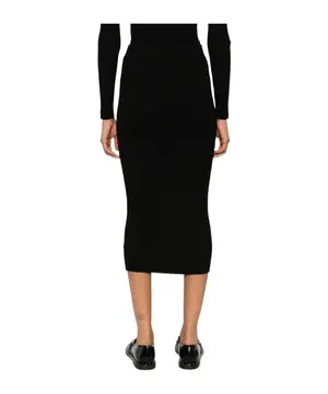 P.a.r.o.s.h Ribbed-knit Midi Skirt