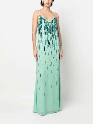 Amen Embellished V-neck Maxi Dress