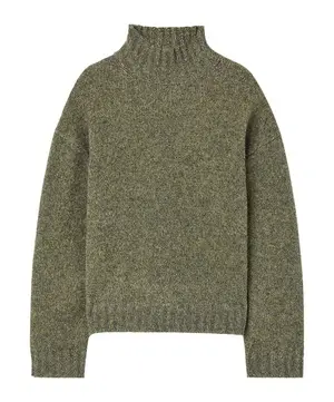 JIL SANDER High-neck Ribbed Jumper - Green