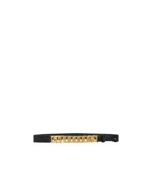 Givenchy Leather Belt With Chain Detail - Black