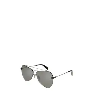 Alexander McQueen Aviator Sunglasses With Logo Detail - Gray