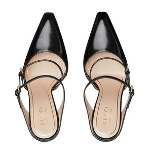 Gucci Wedge Mules With Adjustable Strap - Black