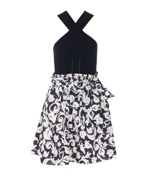 Liu Jo Sleeveless Cross-strap Printed Midi Dress