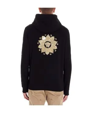 Versace Logo Embellished Hooded Jacket