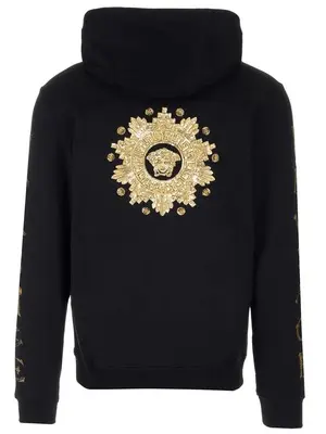 Versace Logo Embellished Hooded Jacket