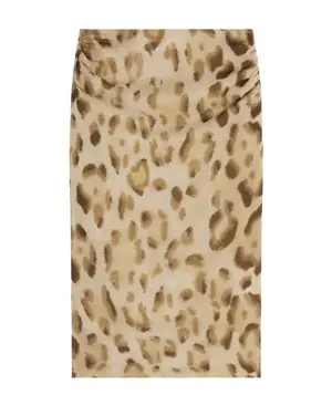 Celine Hobble Skirt In Muslin With Gathered Detail - Brown