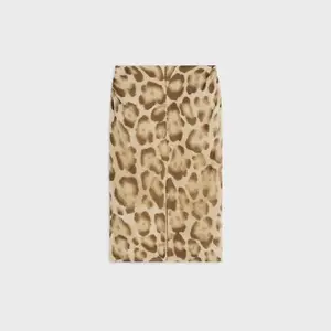 Celine Hobble Skirt In Muslin With Gathered Detail - Brown