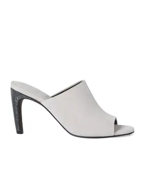 Brunello Cucinelli Open-toe High-heel Mules With Monili Embroidery