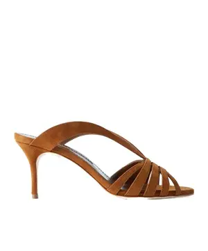 Manolo Blahnik Amaluna" Suede High-heeled Sandals
