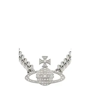 VIVIENNE WESTWOOD Neysa Chain Necklace With Orb Pendant - Platinum