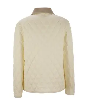 FAY Diamond Quilted Shirt Jacket With Lapels And Welt Pockets