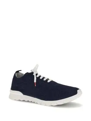 Kiton Knit Upper Lace-up Sneakers - Black