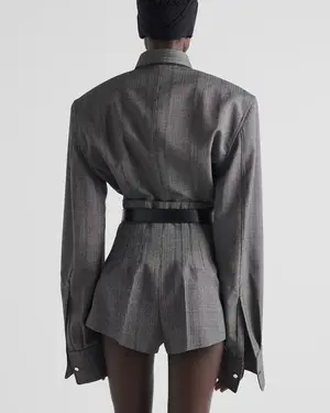 Prada Single-breasted Pinstripe Wool Jacket