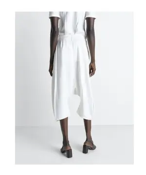 LEMAIRE Pleated Crinkled Viscose Twill Bermuda Shorts - Chalk